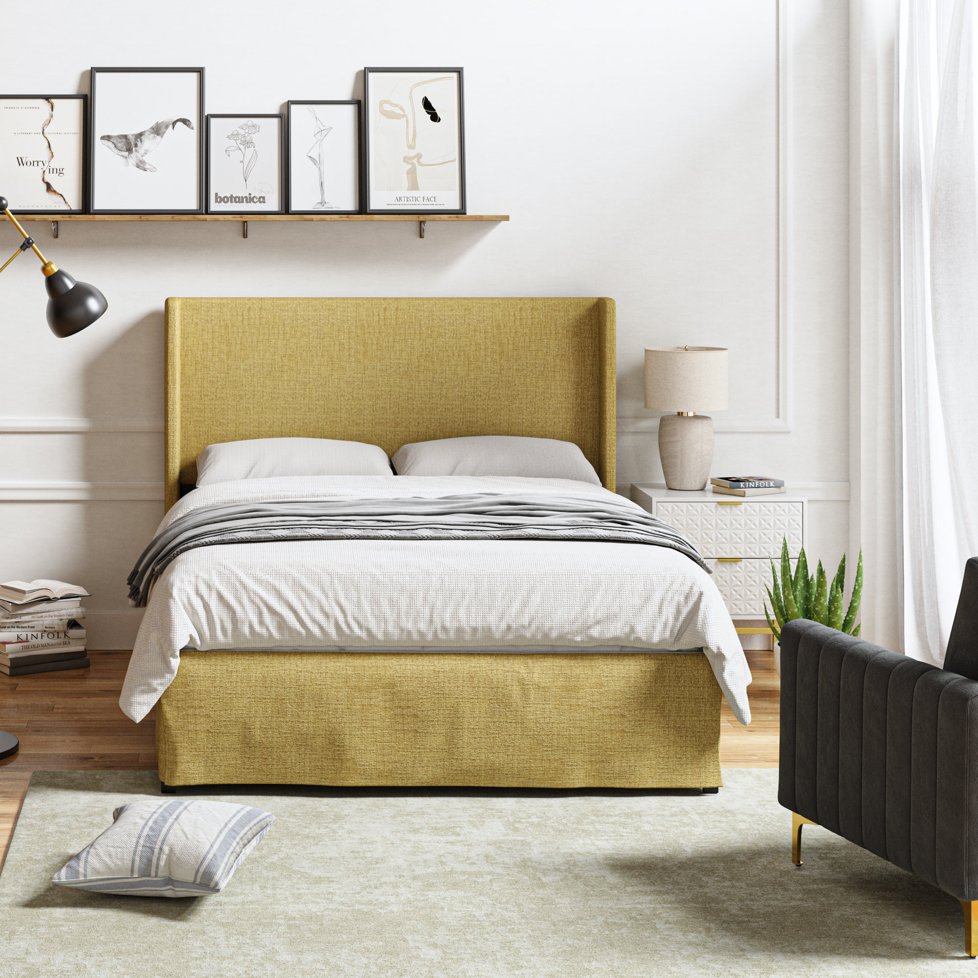 Galeton upholstered platform bed store